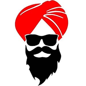 Indiashopers INS-799 SARDAR JI Sides, Windows, Bumper, Hood Car Sticker ...