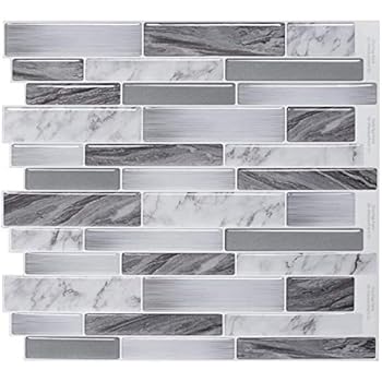 IHClink Self Adhesive 3D Wall Tile Splashback Peel and Wall Stick Tiles ...