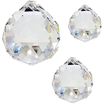 Rieser® premium-kristall© Set: Boule cristal à facettes 2x 30mm + 1x ...
