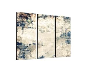 Amazon.de: Texture grau blau braun beige 3x40x90cm dreiteiliges Wandbild auf Leinwand und Keilrahmen