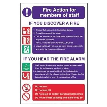 Fire Alarm / Fire Action Sign Notice (Self - Adhesive) - make everyone ...