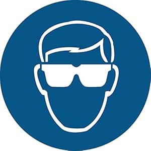 WEAR GOGGLES/GLASSES SAFETY SYMBOL SELF ADHESIVE VINYL STICKERS: Amazon ...