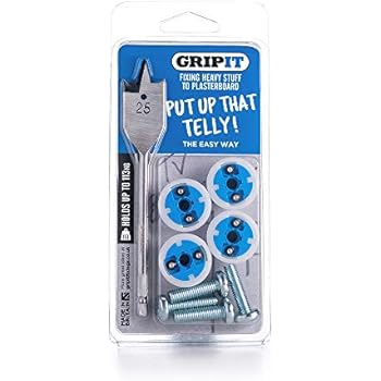 GripIt Blue 25mm Plasterboard Fixings For Stud Walls - Max Load 113Kg ...
