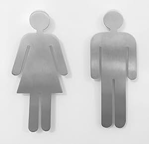 Toilet Sign Set - Men's and Women's Stainless Steel Brushed: Amazon.co ...
