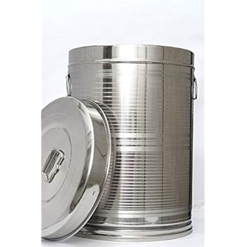 Buy Bobby Stainless Steel Grain Storage Container, 50 Kg, 1-Piece ...