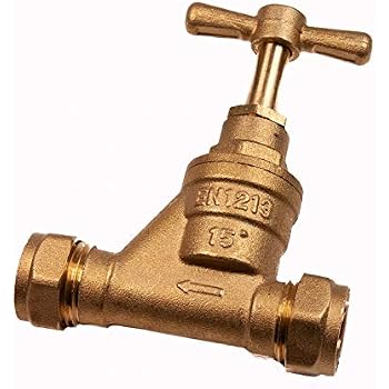 Brass Compression Stopcock 15mm BS1010: Amazon.co.uk: DIY & Tools