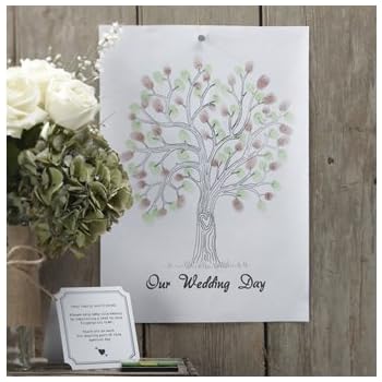 Ginger Ray Vintage Wedding Fingerprint Tree - Canvas with Inks ...