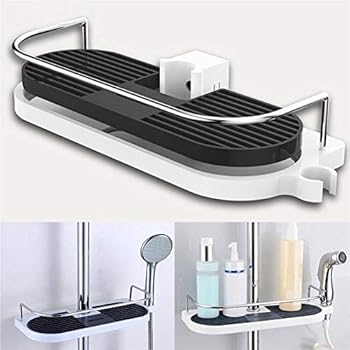 Croydex Chrome Easy to Fit Riser Rail Basket Shower Storage, 5 Year ...