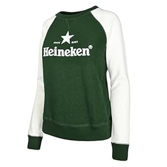 Heineken Women's Sweater 100% Cotton Fleece - White and Green: Amazon ...