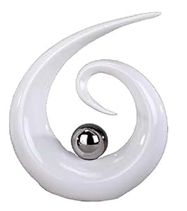 Modern sculpture in ceramic white / silver height 23 cm by Formano ...