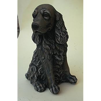 Cocker Spaniel Dog Cast Iron Effect Garden Statue ~ Bronzed Effect ...