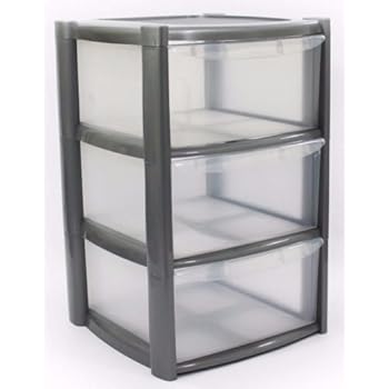 Plastic Storage Drawers - Large - 4 Drawers (Black): Amazon.co.uk ...