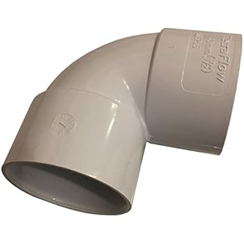 Solvent White 32mm (36mm) Waste Pipe 90 Degree Knuckle Bend - Pack of ...