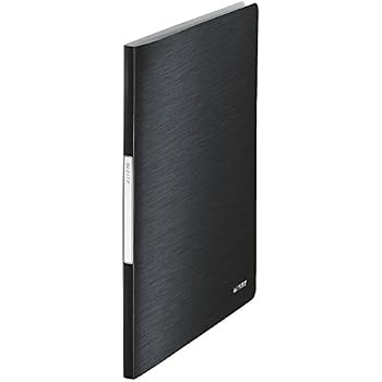 A4 Deluxe Hardback Display Book Black Padded Leather Look Business ...