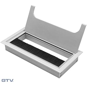 2 x Black Rectangular Desk Cable Tidy Outlet Grommet Wire Hole Cover ...