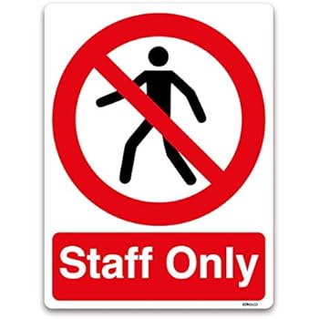 Strictly Staff Only quality metal sign: Amazon.co.uk: Business ...