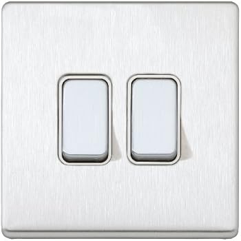 MK Aspect K24371 BSS W Single 20A 2-Way Light Switch 1-Gang Brushed ...