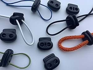 Black Cord Locks Spring Loaded 2 Holes Plastic Toggles Ideal for Cords ...