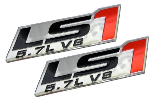 Buy 2x (pair/set) LS1 5.7L V8 Red Engine Emblems Badges Highly Polished ...