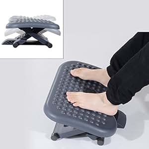 HOMCOM Footrest Adjustable Height & Angle Tilting Platform Home Office ...