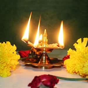 Buy LotusFeet Spirituality Kerala Traditional Brass Deepam/Puja Diya ...