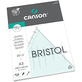 Canson Bristol 250gsm Paper, high-White & Ultra-Smooth, A3 pad ...