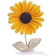 BAIYSFFG 1 PCS Sunflower Enamel Pin Rhinestone Plant Flower Brooch ...