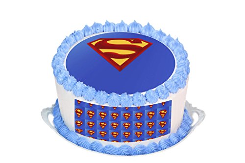Buy Superman Cake Topper. Round Cake Topper. Edible Rice Paper Wafer 7. ...