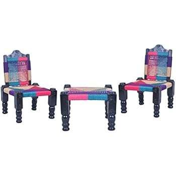 Royal Rajasthani Rajwadi Folding Wooden Chair With Jute Seat Low ...