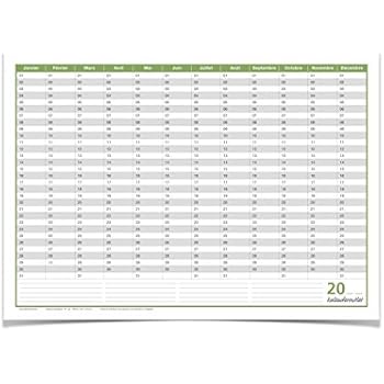 Calendrier permanent A2 59,4 x 42,0 cm essuyable, roulé: Amazon.fr ...