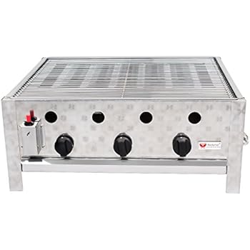 Gasgrill/Gastrobräter 3-flammig Komplett mit Rost und Pfanne: Amazon.de: Garten