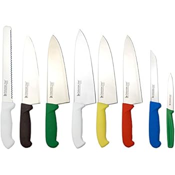 KitchenCraft Colourworks 9 Piece Knife Block and Board Set: Amazon.co ...