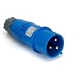 16 Amp 3 Pin Industrial Plug TYP231 2P+E IP44 Heavy duty standard power ...