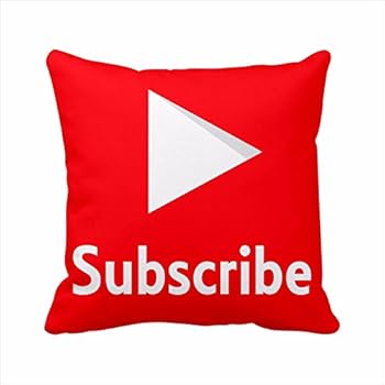 Youtube Subscribe Pillow Personalized 30x20 Inch Square Cotton Throw ...