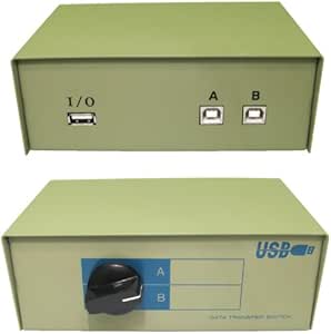 2 Port USB Switch Box - Share 1 USB Device with 2 PC's - Metal Case ...