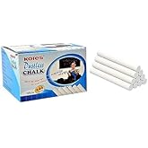 Non Toxic WHITE Chalks, 50 pcs, Smooth Dustless Blackboard Chalk (Pack ...
