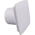 AirTech-UK Bathroom Extractor Fan Nea Style White Front with Timer and ...