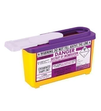 Sharps Guard colour coded sharps bin 1 litre purple: Amazon.co.uk ...