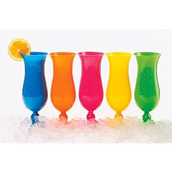 Coloured Hurricane Plastic Cocktail Glasses set of 5: Amazon.co.uk ...