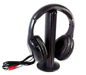Cuffie wireless 5 in 1 senza filo con microfono integrato per pc tv dvd ...