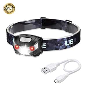 LE USB Rechargeable LED Head Torch, Waterproof Lightweight Headlamp ...