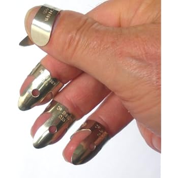 METAL FINGER PICKS & THUMB PICK SET GUITAR FINGERPICKS FOR DOBRO BANJO ...