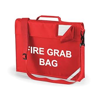School Evacuation Fire Grab Bag - Printed Red Emergency Documents ...