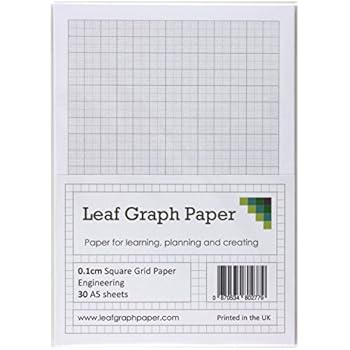 A4 Graph Paper 10mm 1cm Squared - 30 Loose-Leaf Sheets - Grey Grid ...