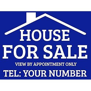 PROPERTY HOUSE FOR SALE SIGN BOARDS PERSONALISED X 2: Amazon.co.uk ...
