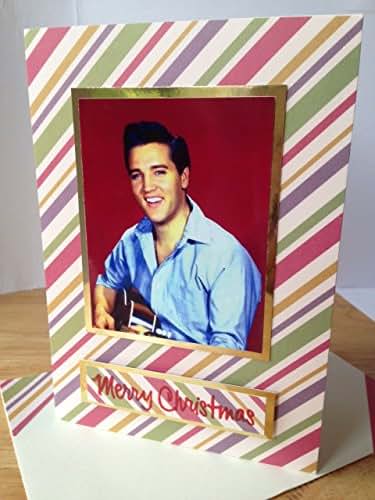 ELVIS PRESLEY Christmas card American singer, actor Vintage Handmade ...