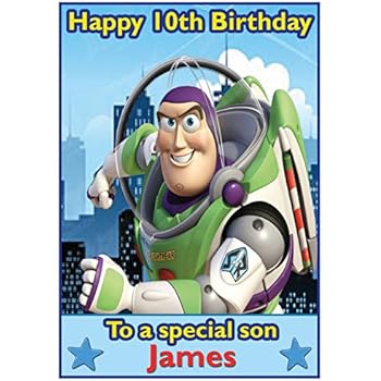 Personalised Buzz Lightyear Inspired Birthday Card: Amazon.co.uk ...