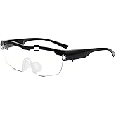 JML Magnifying Glasses with Light - Magnifier Spectacles for Hobbies and Reading for Hands-Free ...
