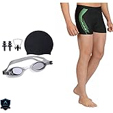 SportsFitt Men's Nylon Swimming Combo Kit of Regular Fit (28 to 34in ...