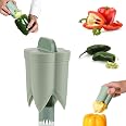 Pepper Seed Corer Remover, 2 in 1 Bell Pepper Cutter Pepper Porer Seed ...